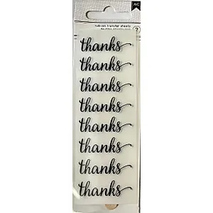 American Crafts Thanks Rub-On Transfer Sheets 2 Sheets