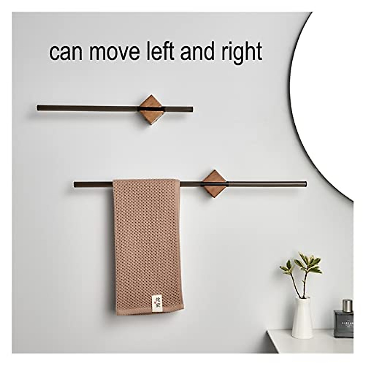 STARMS 40/50/58cm Wall Mount Storage Rack Towel Rack Towel Hanger Bath Towel Holder Wall Hanging Bathroom Kitchen Rack (Color : C 580MM)