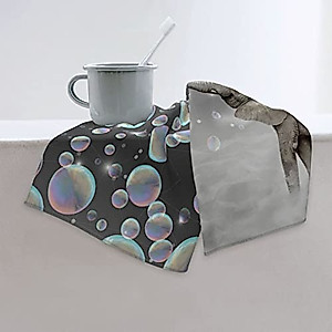 AieeFun Ultra Soft Highly Absorbent Hand Towels, Funny Elephant with Bubble Grey Pattern Bathroom Towel for Sports Home Decor, 27.5 x 15.7 Inches