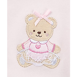 Little Me Baby Girls' 3 Piece Bib and Burp Set, Bear, Pink/Multi, One Size