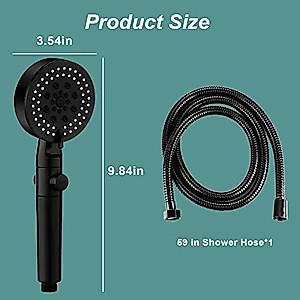 Shower Head 5 Spray Mode Handheld Shower Head with On Off Switch and 59in Hose, Anti-clogging nozzle,Showerheads & Handheld showers, High Pressure Shower Heads With Handheld Adjustable Filter