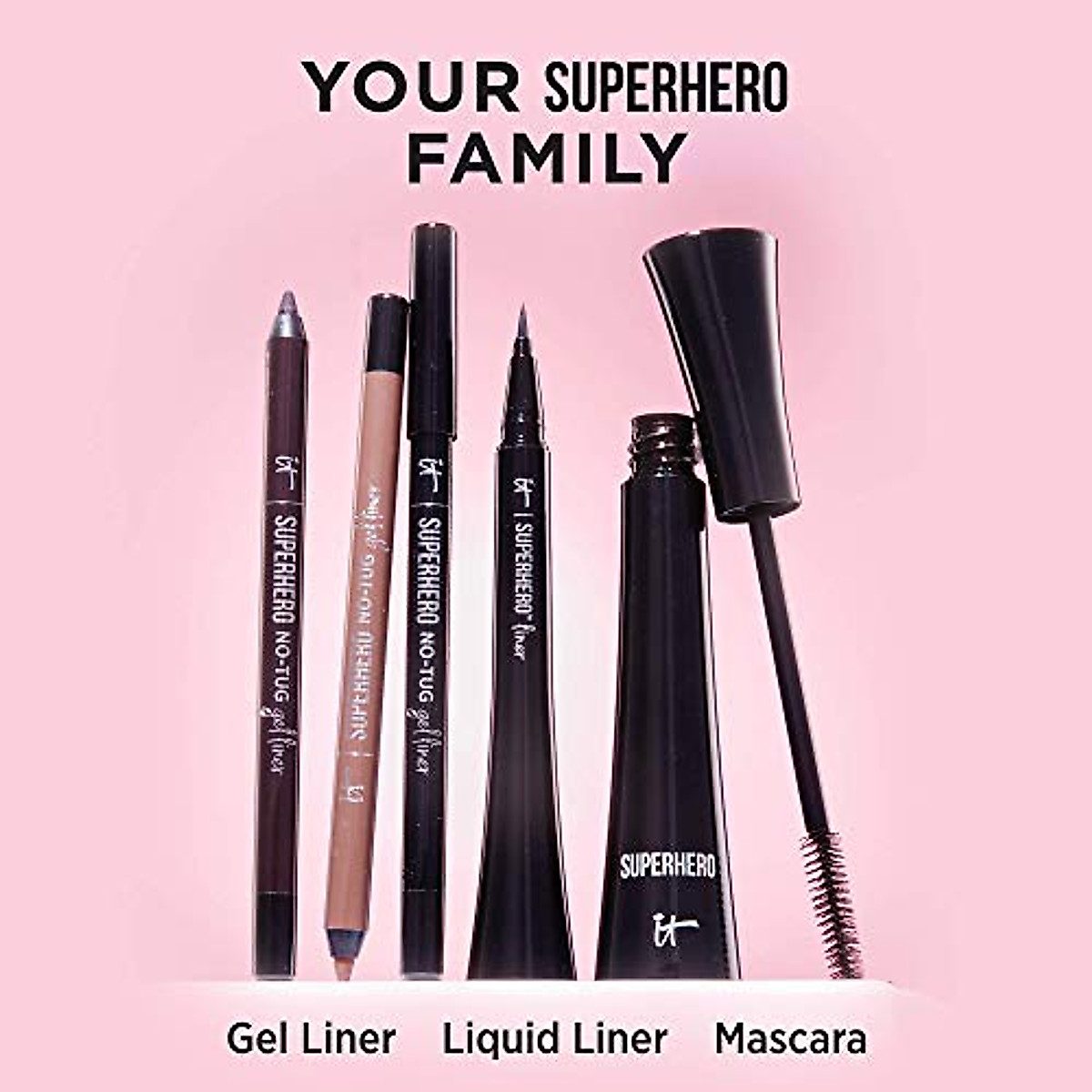 IT Cosmetics Superhero No-Tug Gel Eyeliner, Super Black - Intense Ultra-Black - Waterproof, Blendable Formula - Sharpenable Pencil - 0.042 oz