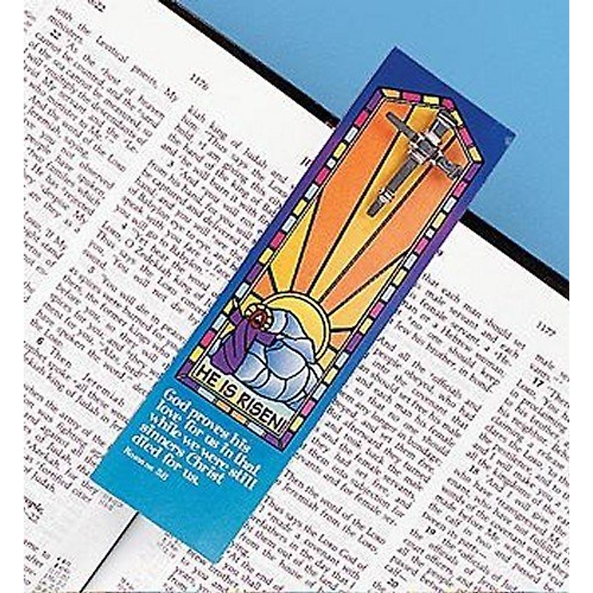 His is Risen Nail Cross Pin & Bookmarks - Set of 12 Each - Easter, Church and Sunday School Supplies Multicolored