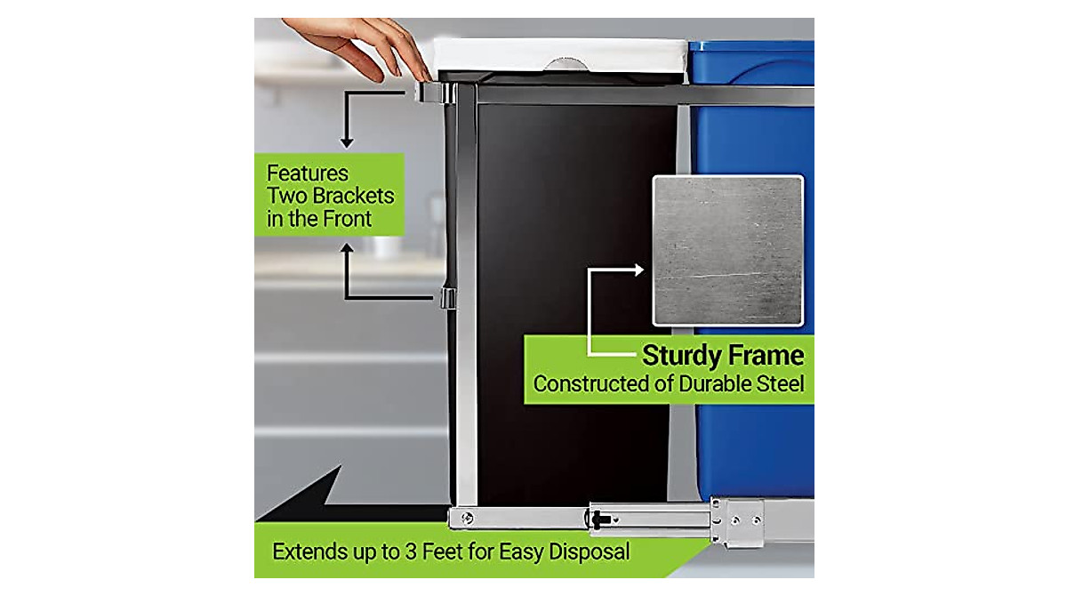 AdirHome Dual-Compartment Under-Counter Trash & Recycling Bin System