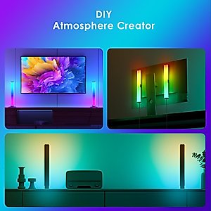 Barhootao RGB Light Bar,Smart LED Light Bar for Room,16 Million Colors,Three Control Modes,Dynamic Music Sync Mode,213 Preset Modes,USB Interface（Without Adapter）