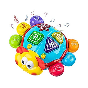 Vanmor Walking Crawling Toys for Infants 6-12 18 Months +, Spanish English Bilingual Learning Toy Montessori Educational Toy, Baby Musical Light up Toys Gifts for 1 2 3 Year Old Boy Girl