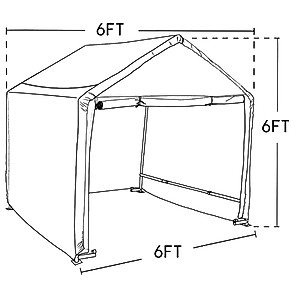 BRAVINDEW 6' x 6' x6 Outdoor Storage Shelter Steel Garden Storage Shed Durable Storage Tent Portable Space Saving Storage Shed for Backyard