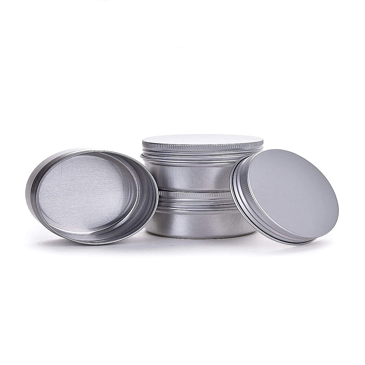 1 Ounce Aluminum Tin Jar Refillable Containers 30ml Aluminum Screw Lid Round Tin Container Bottle for Cosmetic,Lip Balm, Cream, 12 Pack.