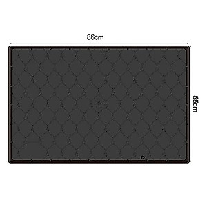 C-LARSS Under Sink Mats 33 * 21 Inches Silicone Under Kitchen Sink Liner Mat Flexible Waterproof Under Sink Drip Tray with Drainage Hole for Protect Cabinets Black