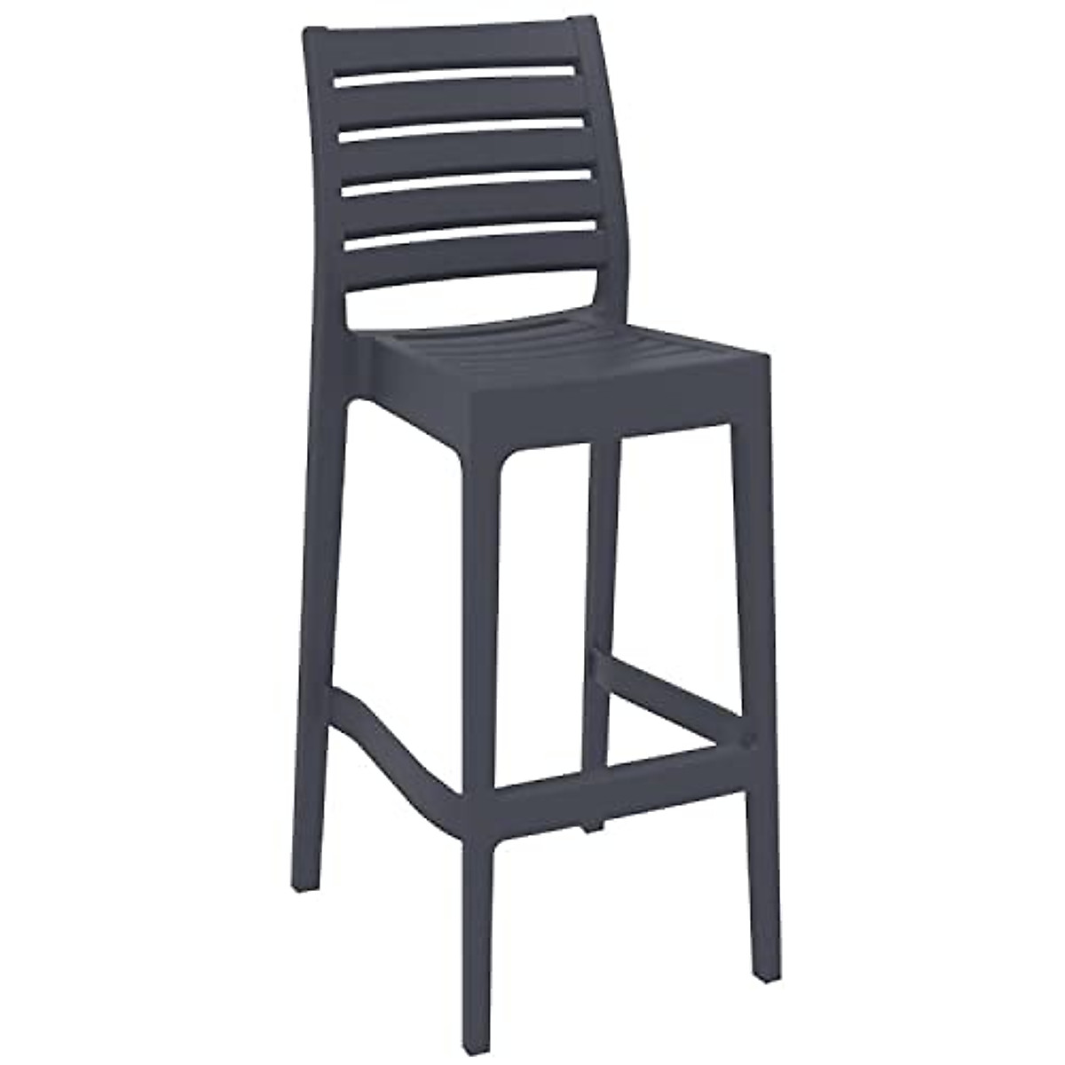 Compamia Ares 29.5" Outdoor Bar Stool in Dark Gray (Set of 2)