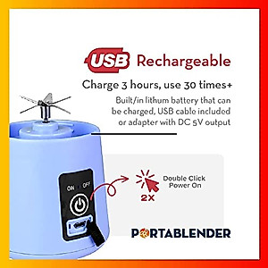 PortaBlender Hand Held Blender - Compact & Lightweight Portable Blender, On the Go Personal Blender, Portable Blender USB Rechargeable, Protein Shake blender, Mini Blender