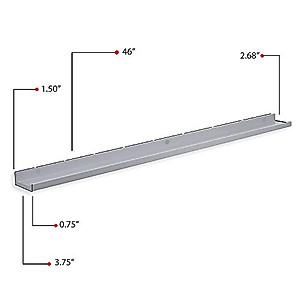 Wallniture Denver 46" Floating Shelves for Wall, Floating Bookshelf for Kids Room, Gray Kids Room Shelves, Wall Bookshelf for Living Room Decor, Nursery Shelves, Picture Ledge Shelf Set of 4