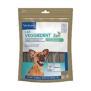 Virbac C.E.T. VEGGIEDENT Zen Tartar Control Chews for Dogs - Extra Small