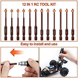 Hex Screwdrivers Set 12 in 1 RC Hobby Tools Kit S2 Steel Tool for RC Car Model Drone Airplane Robotics Helicopter Quadcopter Boat FPV Home Appliances Repair