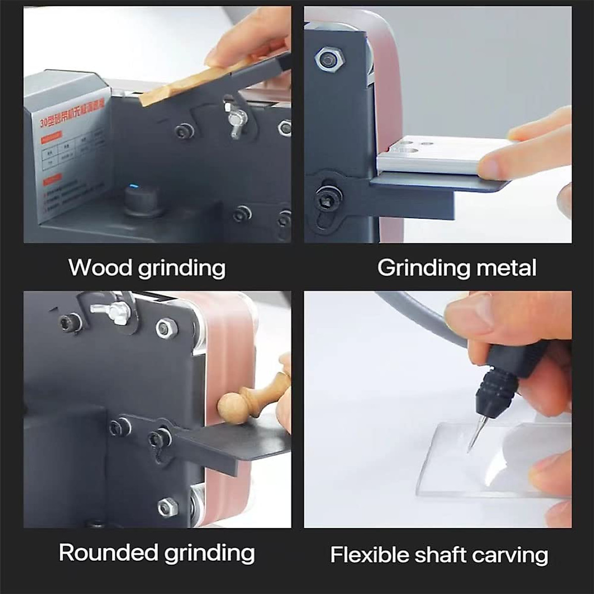 BACHIN Diy Mini Belt Sander Electric Knife Apex Edge Sharpener Sanding Machine Belts Adapter Polisher Kits 7 Speed Diy Polishing Grinding Machine Power Tools Sander (TYPE 30)