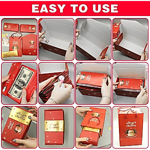 Surprise Gift Box Explosion - 2024 Newly Merry Christmas Surprise Gift Boxes, Pop-Up Explosion Gift Box, Unique Folding Bouncing Red Envelope Gift Box, Christmas Birthday Surprise Blast Gift Boxes