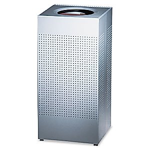 Rubbermaid Commercial SC14EPLSM Designer Line Silhouettes Receptacle, Steel, 16gal, Silver Metallic