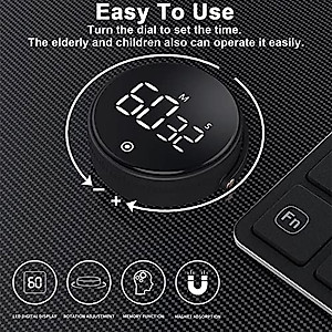Digital Kitchen Timer for Cooking,Large LED Display Productivity Timer,Magnetic Countdown Timer Clock with 3-Level Volume Adjustable for Seniors,Kids,Teachers,Classroom,Exercise,Fitness