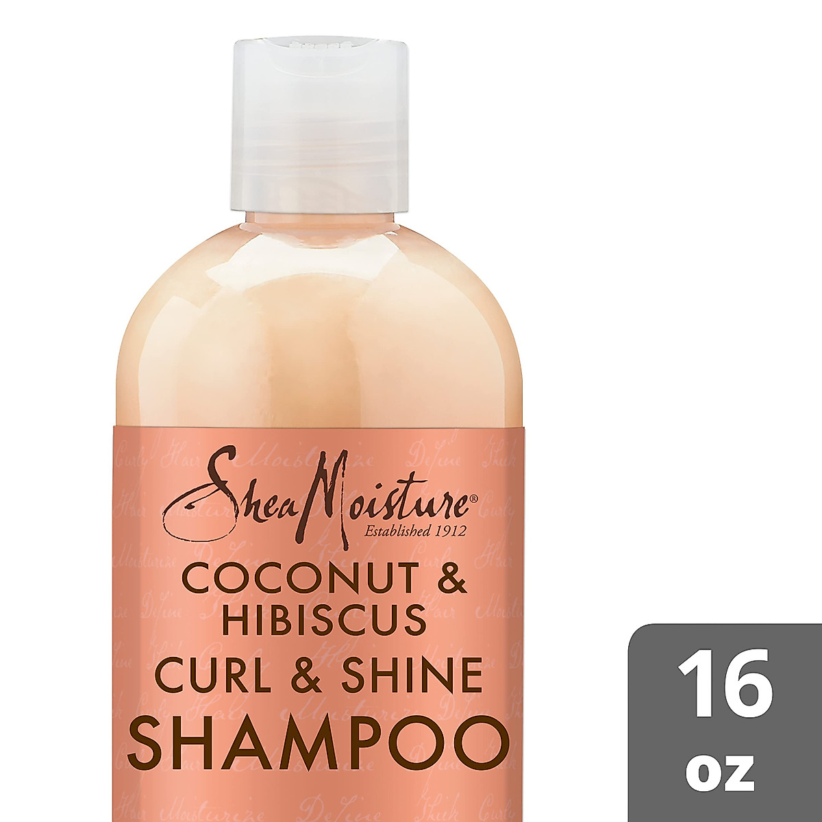 Shea Moisture Curly Hair Products, Coconut & Hibiscus Curl & Shine Shampoo, Shea Butter, Coconut Oil, Vitamin E, Sulfate Free Shampoo, Anti Frizz, Family Size, 16 Fl Oz