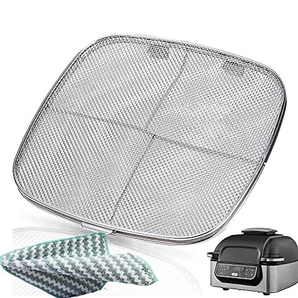 Stainless Steel Splatter Shield - Air Fryer Accessories Replacement Parts for Ninja Foodi AG301, AG300