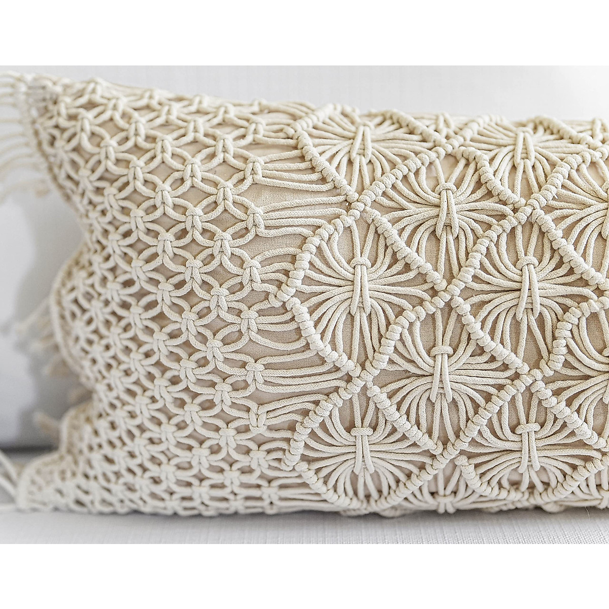 BlissBlush Cream Beige Lumbar Pillow Cover 14x36, Farmhouse Body Lumbar Pillow Cover, Couch Bed Lumbar Throw Pillow Cover, Decorative Pillow for Bed(1 Piece, Cover Only, 14x36 inch)