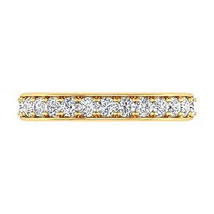 1/2 Carat Round Diamond Wedding Band Ring in 14K Yellow Gold (Ring Size 7)
