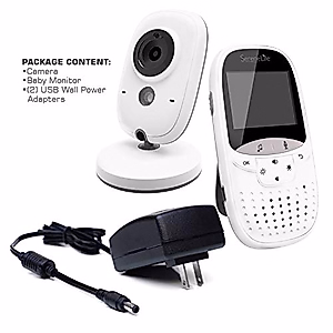 SereneLife Video Baby Monitor Long Range - Upgraded 850’ Wireless Range Camera, Night Vision, Temperature Monitoring and Portable 2” Color Screen - Serenelife SLBCAM11 (Grey)