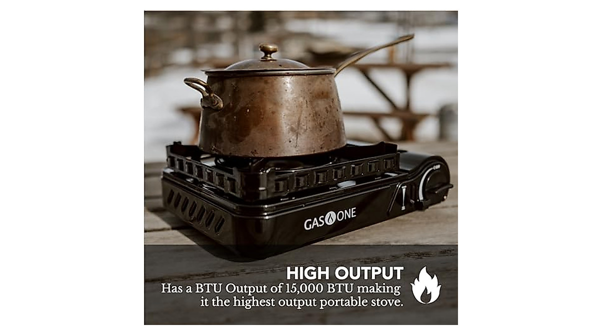 Gas One Dual Fuel Portable Stove - 15,000 BTU Camping & Emergency Use