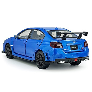 2016 Impreza WRX STI S207 Diecast Model Cars Racing Sports Toy Car 1/32 Scale Metal Children’s Die-cast Vehicles with Light, 4 Doors Open, Hood & Trunk Open, Toys for Boys Gifts Men, Blue