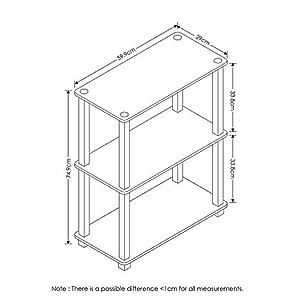 Furinno Turn-S-Tube 3-Tier Compact Multipurpose Shelf Display Rack with Square Tube, Pink/White