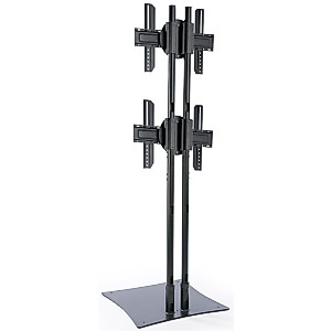 Displays2go DSTAND2BK Heavy Duty TV Stand for Dual HDTV Mounts, 32-70 Inch, Stationary