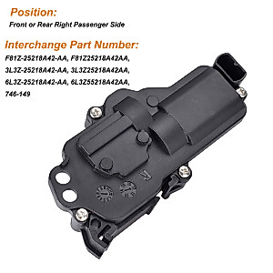 746-149 Power Door Lock Actuator Right Passenger Side Compatible with Ford F150 F250 F350 F450 F550 Expedition Excursion Mustang Ranger Taurus, Lincoln, Mercury, Mazda F81Z25218A42AA, 6L3Z25218A42AA