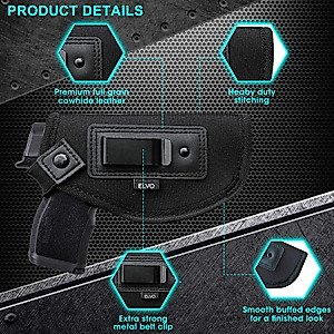 2 Pack Universal IWB Gun Holster for Concealed Carry, Inside The Waistband Pistols Holsters, Fits All Firearms S&W M&P Shield 9/40 Taurus PT111 G2 Sig Sauer P320 Glock 17 19 26 27 42 43