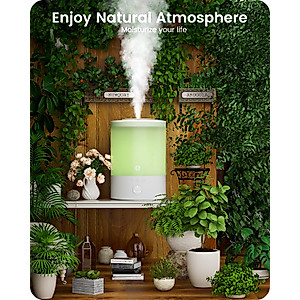 Cool Mist Humidifiers for Bedroom Large Room, Esemoil 2.5L Smart WiFi Baby Air Humidifier with Top-Fill & 28dB Quiet, 24H Ultrasonic Diffuser for Plants, 8 Color Light, Voice Control, Works with Alexa