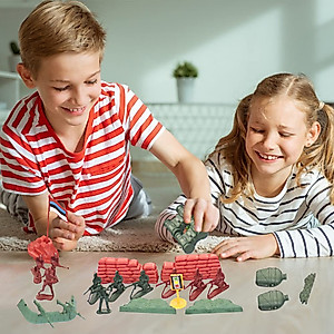 ikasus 330 Piece Plastic Army Men for Boys, Cool Mini Army Action Figures Military Set, Military Toy Soldiers Figures with Tanks, Planes, Flags Accessories Army Base Military Toy Figurines for Boys