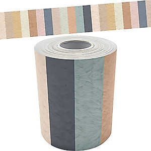 Light Mauve Better Than Paper® Bulletin Board Roll & Everyone is Welcome Stripes Straight Rolled Border Trim (TCR8909)