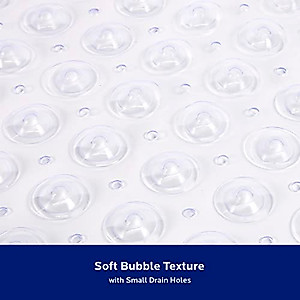 Kenney Microban Protected Bubble Bath Mat, 30.75" L x 15.25" W, Clear
