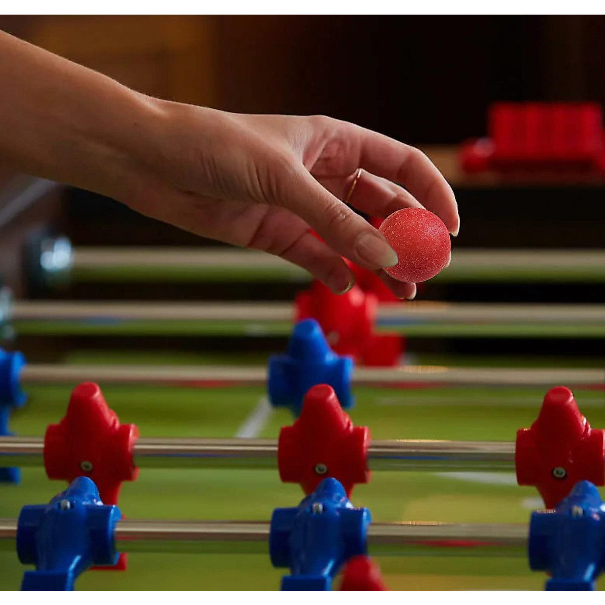 Joovon 1.42 Inch Foosball Balls 1.26 Inch Foosball Table Balls for Foosball Tabletop Game Foosball Ball Replacements Multicolor with The Plastic Box