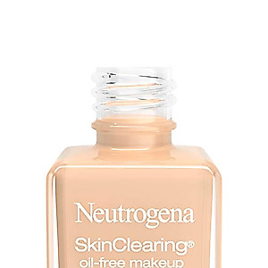 Neutrogena SkinClearing Oil-Free Acne and Blemish Fighting Liquid Foundation with Salicylic Acid Acne Medicine, Shine Controlling, for Acne Prone Skin, 30 Buff, 1 fl. oz