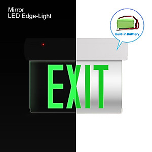 LimoLighting [4 Pack] Next Gen. LED Edge Lit Exit Sign Lighting Green Letter, Mirror Single Face, UL & ETL Listed, Hardwired Emergency Exit Lighting with Battery Back Up, 110 to 347VAC, AGG3402