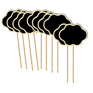 Ciieeo 20pcs Reserved Table Signs Garden Plant Markers Gardening Plant Tags Wood Mini Blackboard Signs Mini Chalkboard Toppers Garden Stake Tags Sign in Blackboard Stand Wedding Wooden