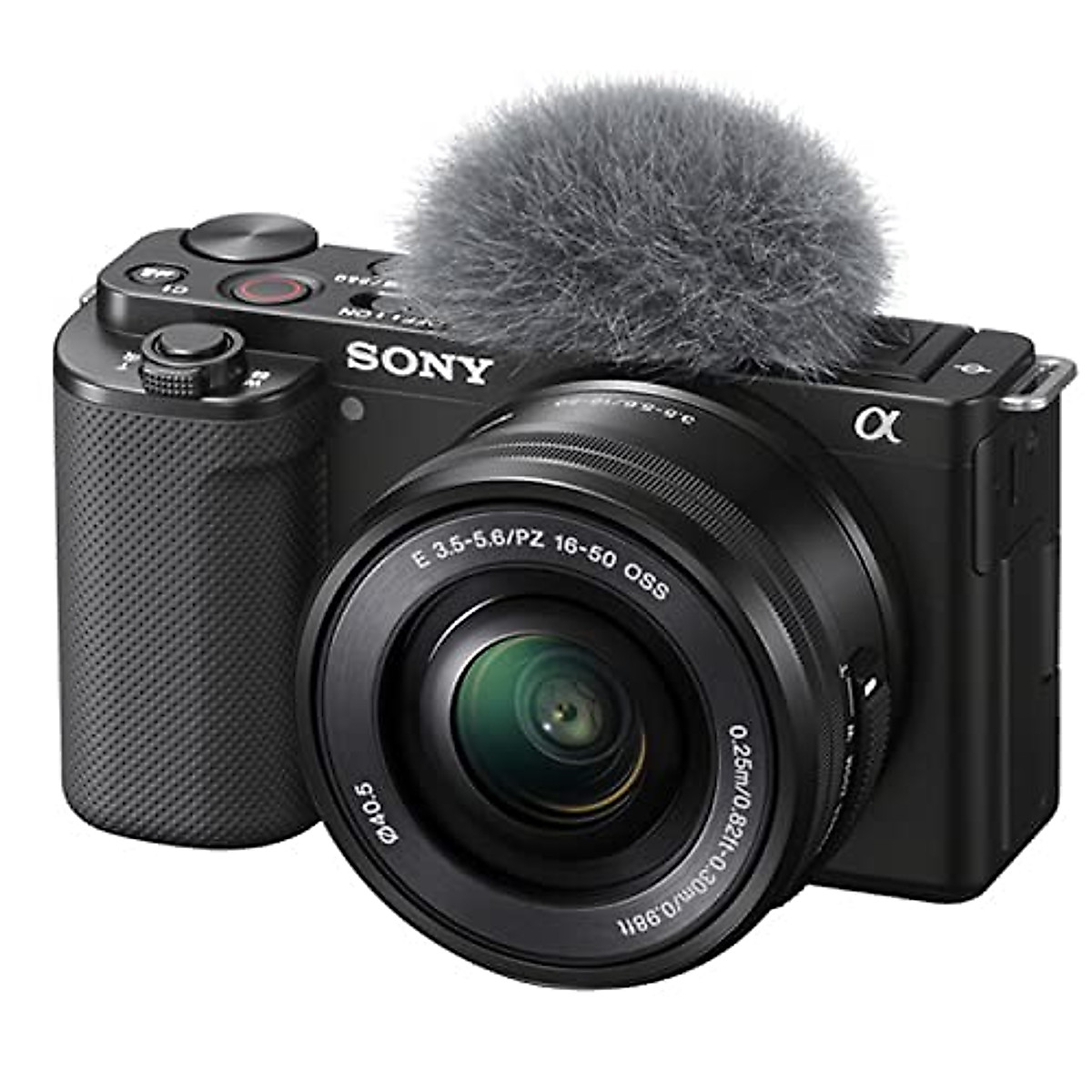 Sony ZV-E10 Mirrorless Camera with 16-50mm + 55-210mm Lenses, 128GB Extreem Speed Memory,Microphone, 120 LED Video Light, Tripod, Spare Battery & Charger -Deluxe Bundle