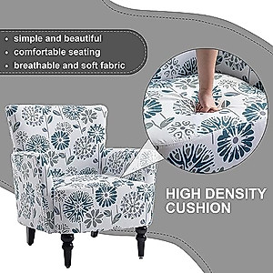 HEAVYSEVEN Accent Chairs for Bedroom, Modern Arm Chair for Living Room, Linen Fabric Comfy Reading Chair, Comfortable Sofa Chair, Upholstered Single Sofa (Multicolor)