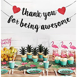 TENNYCHAOR Thank You for Being Awesome Banner, for We Will Miss You Banner,Birthday,Graduation,Retirement Farewell Going Away Party Decorations.(black)