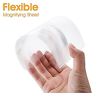 Molain 3X Oversized Magnifier, 5 Pcs Full Page Magnifiers Large Fresnel Lens Magnifier Lenses Magnifying Loupe Reading Aid Helper- Best Magnifying for Reading Small Prints & Low Vision Seniors