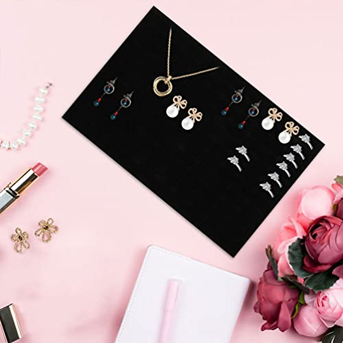 LIFKOME Black Velvet Ring Insert Display Jewelry Storage Box Foam Holder Organizer Ring Organizer for Jewelry Display Trays Jewelry Display Trays Jewelry Display Pad Tray 25pcs