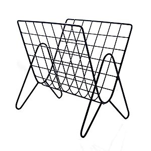Magazine & Newspaper Baskets Magazine Rack Small Desktop Shelf Rack Simple Dormitory Table Rack Desk Mini Bookshelf Creative Floor Wrought Iron Storage Rack (Color : Black, Size : 273737cm)