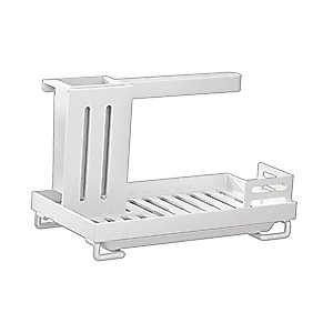 MagiDeal Bathroom Standing Rack, Kitchen Sink Organizer Countertop, Removable 2 Tier Sink Organizer, under Sink Organizers and Storage, for Dish Soap, White