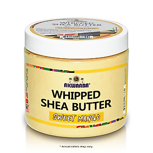 AKWAABA Whipped Shea Butter (Sweet Mango) - Nourishes, Moisturizes & Soothes | Pure Shea Butter | No Dyes & Parabens | 12 oz / 340 g