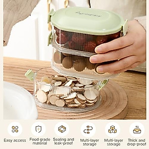 Spice Seasoning Storage Box,2024 Upgrade Green Multi-layered Seasoning Storage Box,Fruit Multi-layer Storage Containers,Airtight Food Organizer Containers for Kitchen Organizer Accessories (5 Layer)